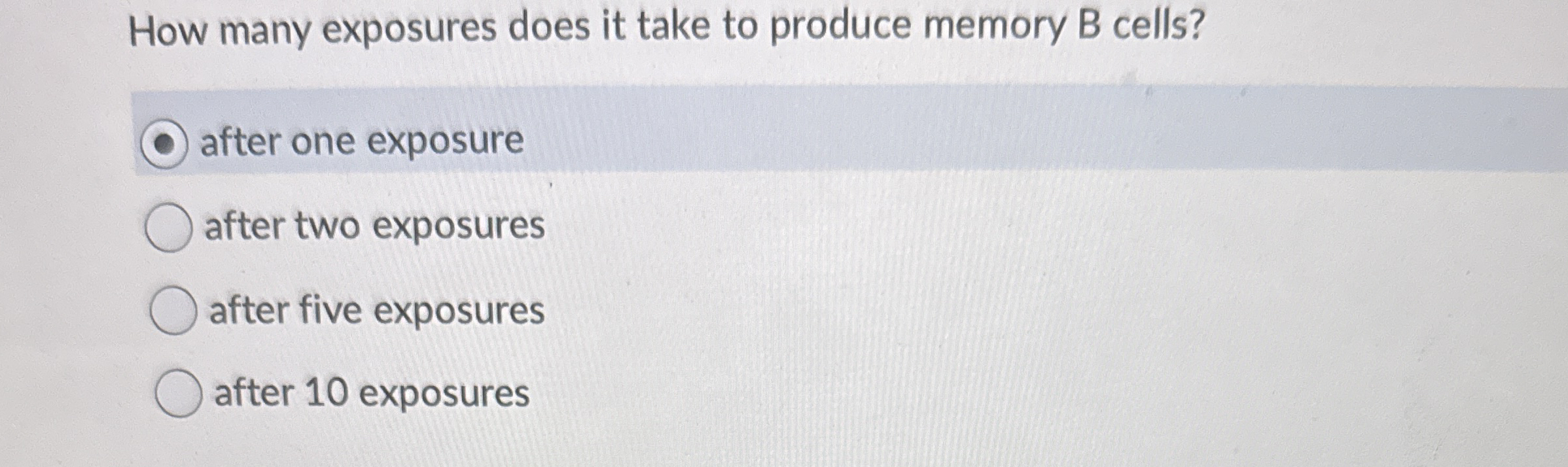 Solved How many exposures does it take to produce memory B | Chegg.com