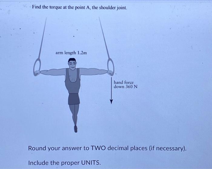 Solved Find the torque at the point A, the shoulder joint. | Chegg.com
