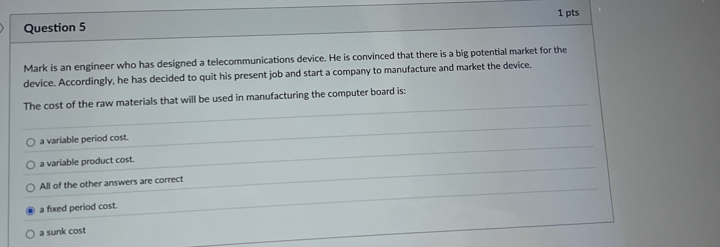 Solved Question 5Mark is an engineer who has designed a | Chegg.com