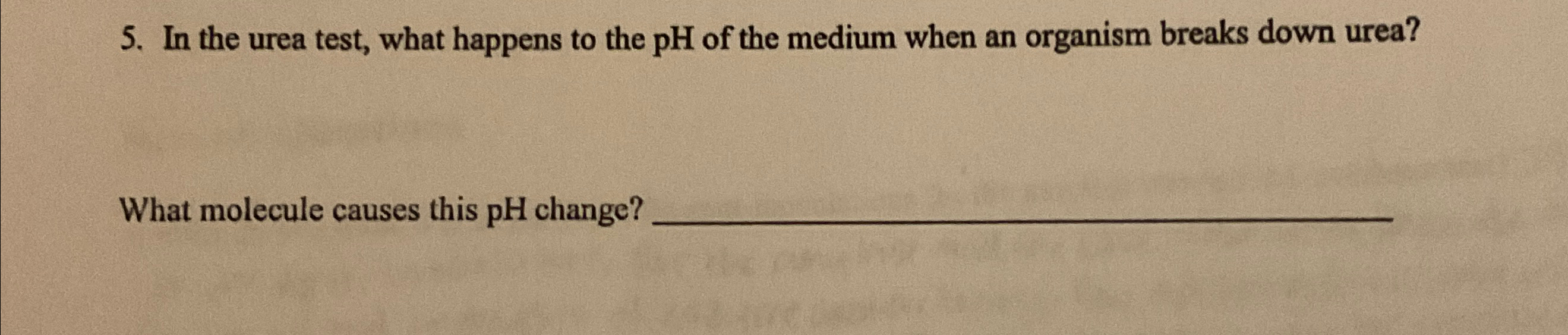 Solved In the urea test, what happens to the pH ﻿of the | Chegg.com