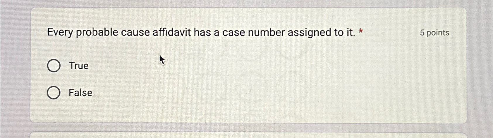Solved Every probable cause affidavit has a case number | Chegg.com
