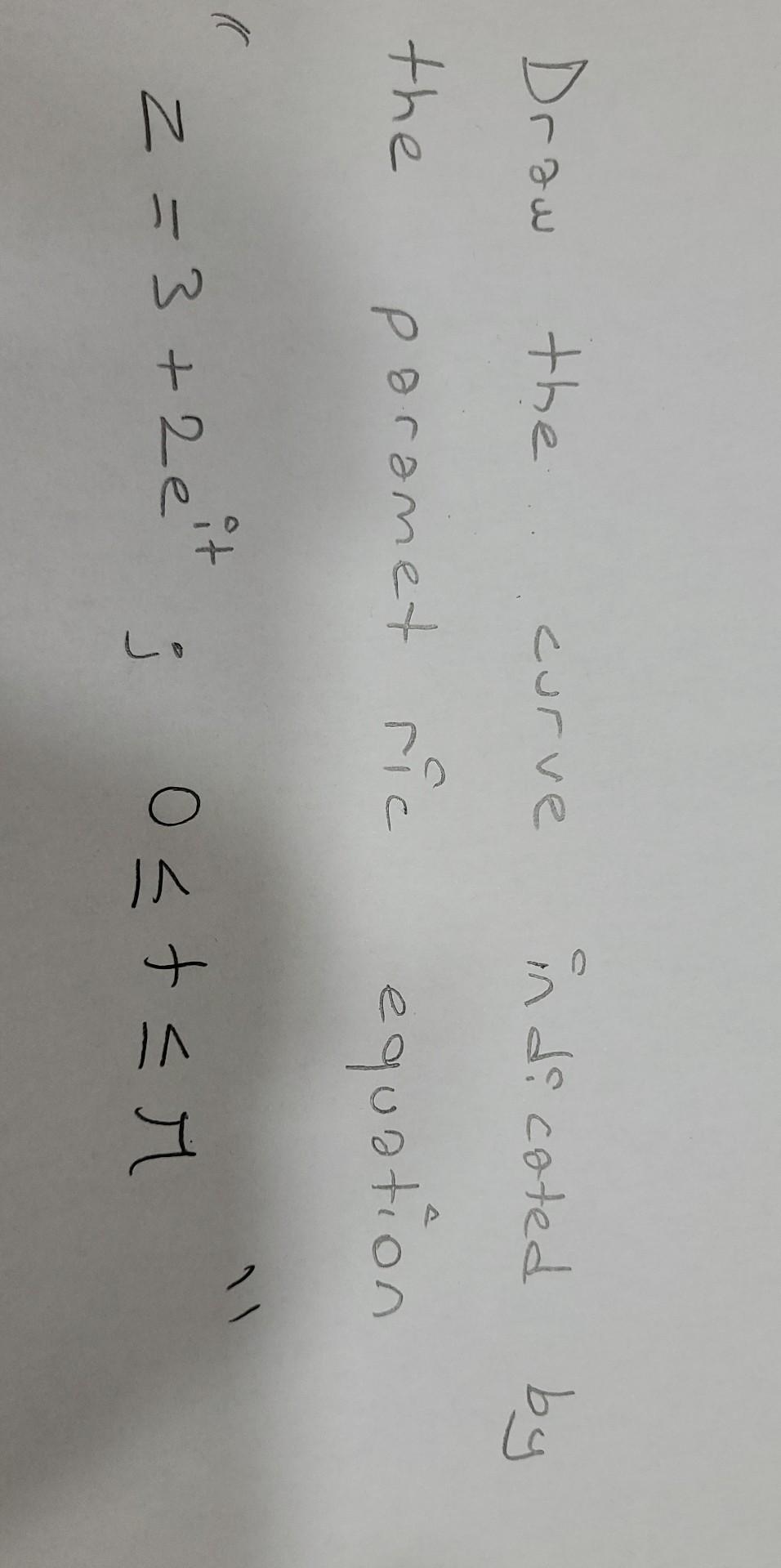 Solved Draw الى the curve in de coted by the paramet rid | Chegg.com