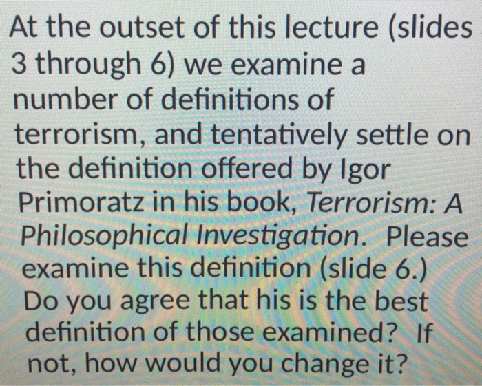 Solved . At the outset of this lecture (slides 3 through 6) | Chegg.com