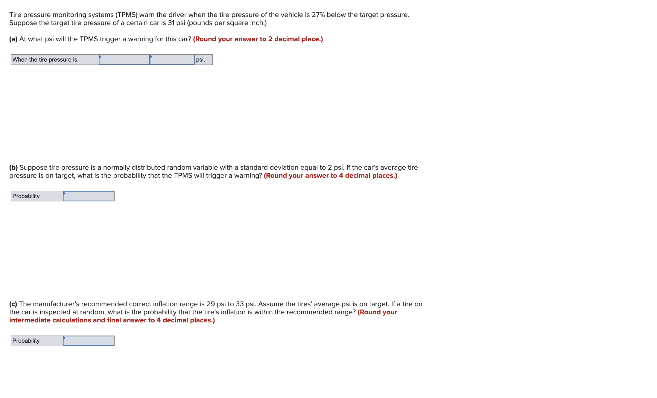 Solved Tire pressure monitoring systems (TPMS) ﻿warn the | Chegg.com
