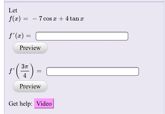Solved If f(x) = 2x(sin x + cos x), find f'(x) = Preview | Chegg.com