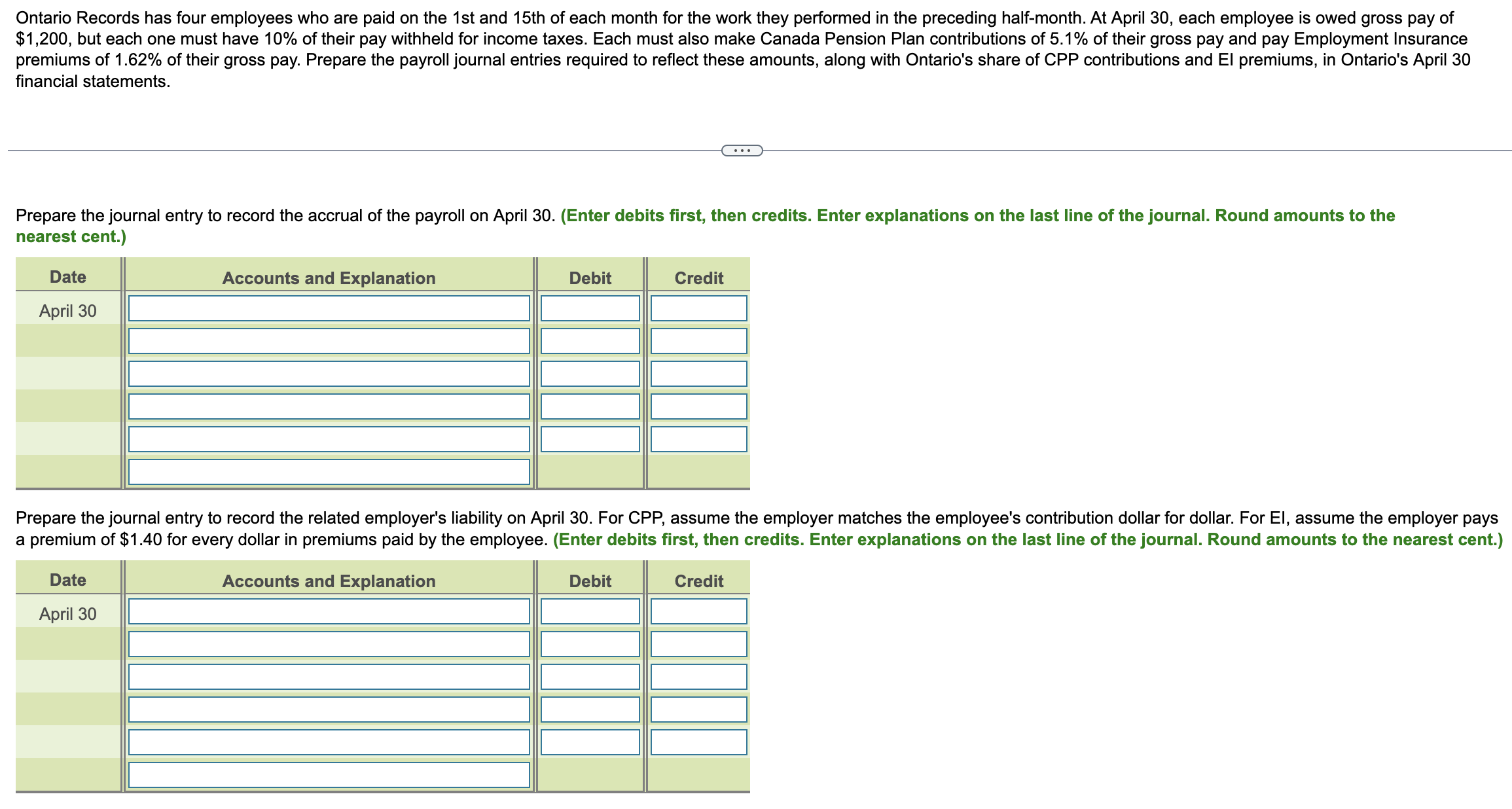 Solved financial statements.nearest cent.) | Chegg.com