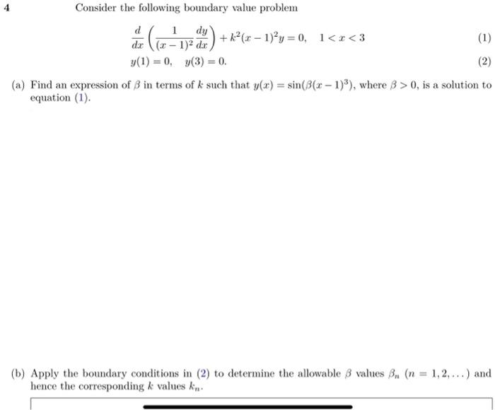 Solved Consider the following boundary value problem | Chegg.com