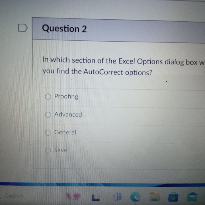 Solved Question 2In which section of the Excel Options | Chegg.com