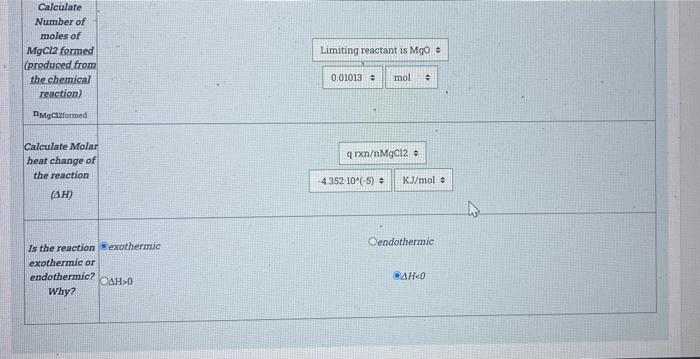 Solved Calculate Number of moles of MgCl2 formed (produced | Chegg.com