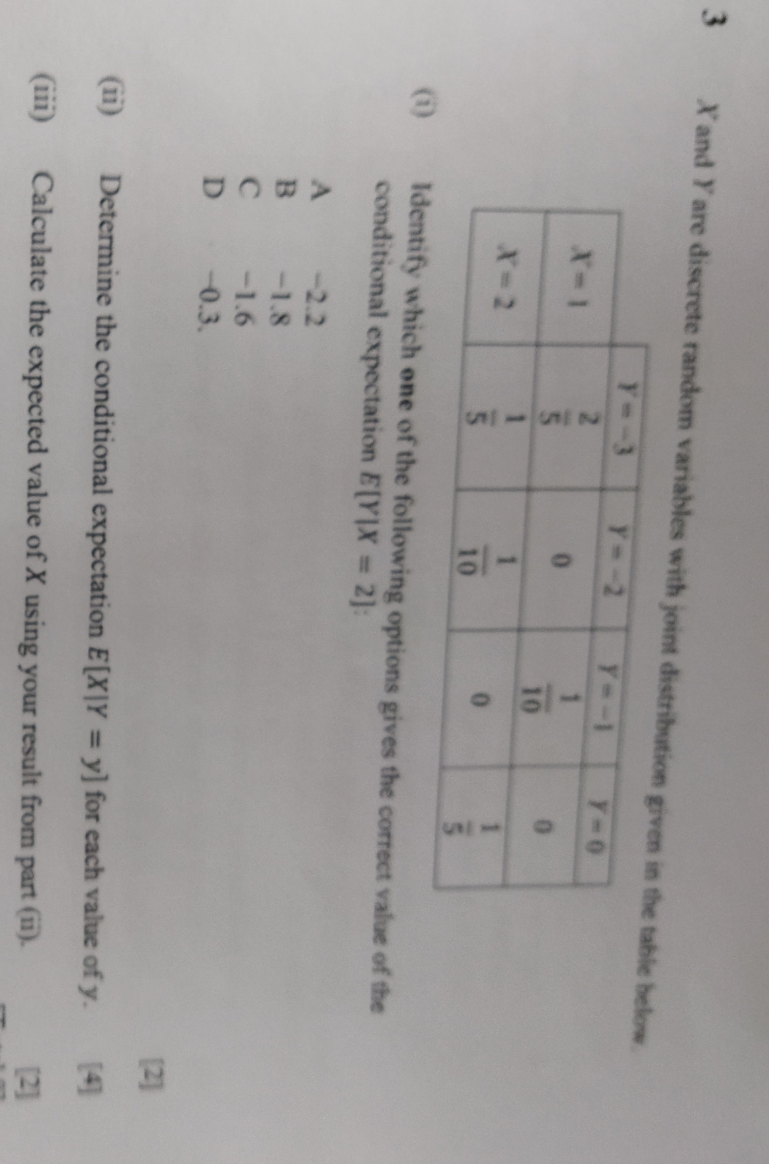 Solved 3x ﻿and Y ﻿are discrete random variables with joint | Chegg.com