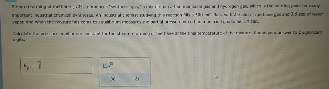 Solved Steam reforming of methane (CH4) ﻿produces "synthesis | Chegg.com