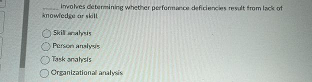 Solved Involves Determining Whether Performance Deficiencies