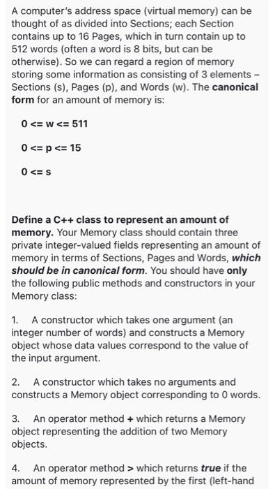 Solved A computer's address space (virtual memory) can be | Chegg.com