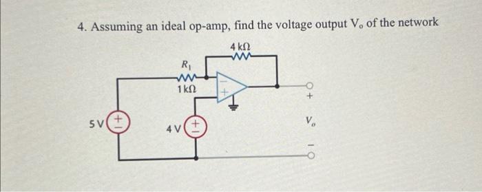 Solved assuming an ideal op-amp, find the voltage output Vo | Chegg.com