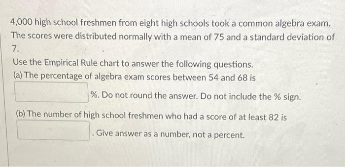 Solved 4,000 high school freshmen from eight high schools | Chegg.com