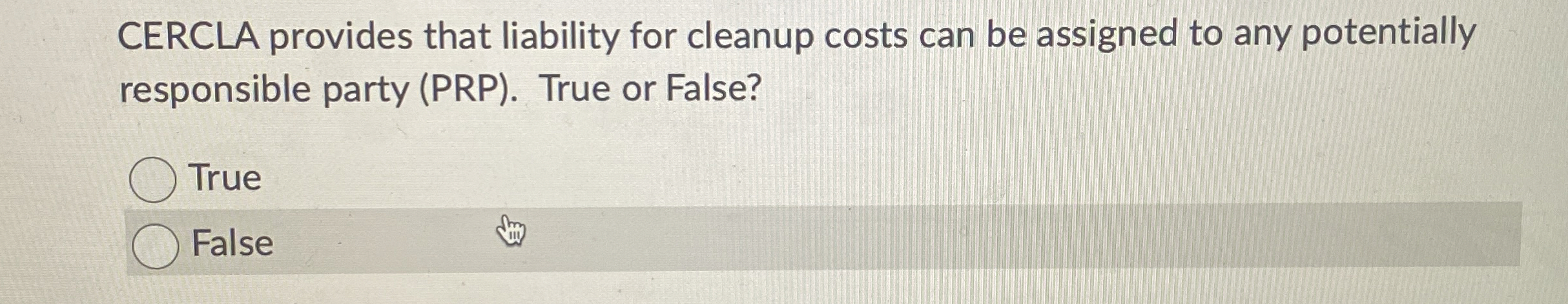 Solved CERCLA provides that liability for cleanup costs can | Chegg.com