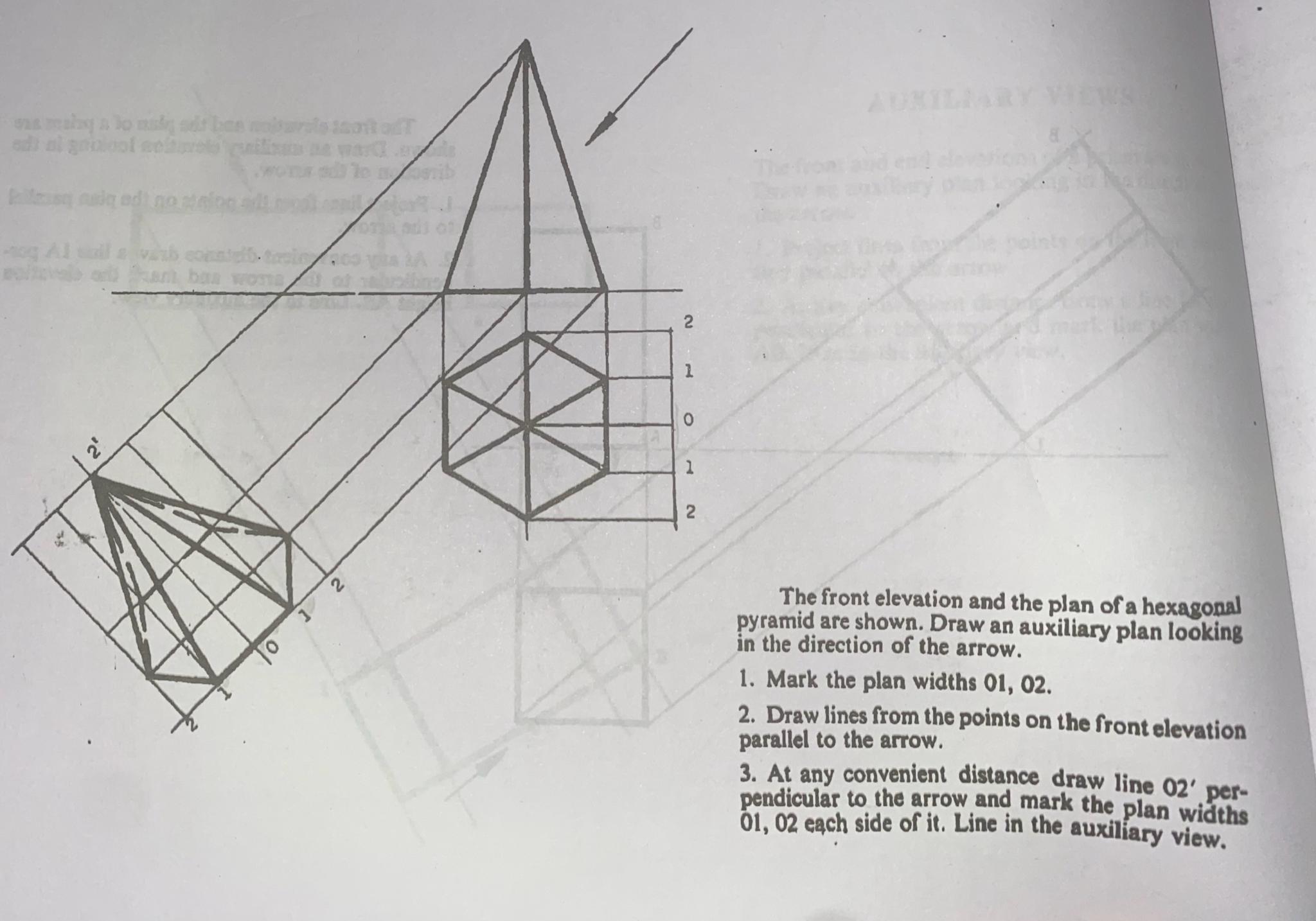 Solved The front elevation and the plan of a hexagonal | Chegg.com