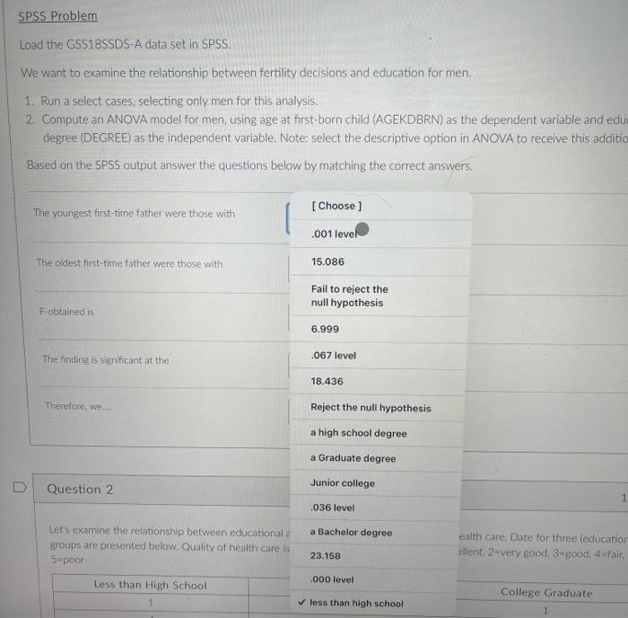 Solved help please! i ran the spss data set and attached it | Chegg.com