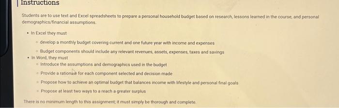 Solved Students are to use text and Excel spreadsheets to | Chegg.com