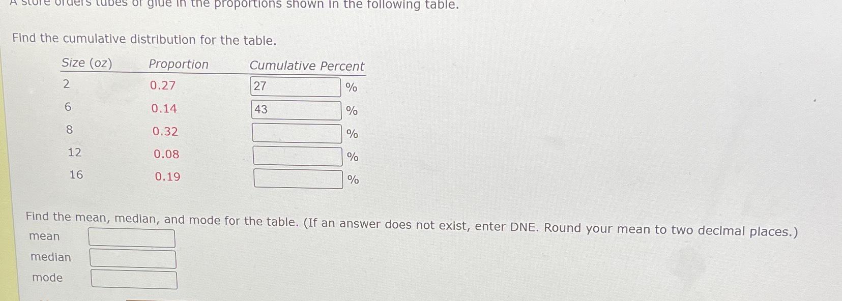 Solved Find the cumulative distribution for the | Chegg.com