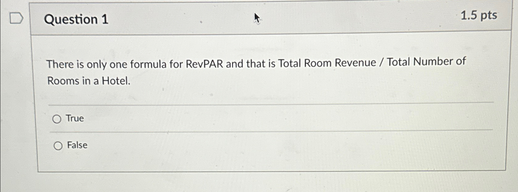 Solved Question 1 1.5pts ﻿There is only one formula for | Chegg.com