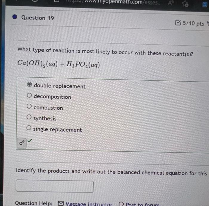 Solved What type of reaction is most likely to occur with | Chegg.com
