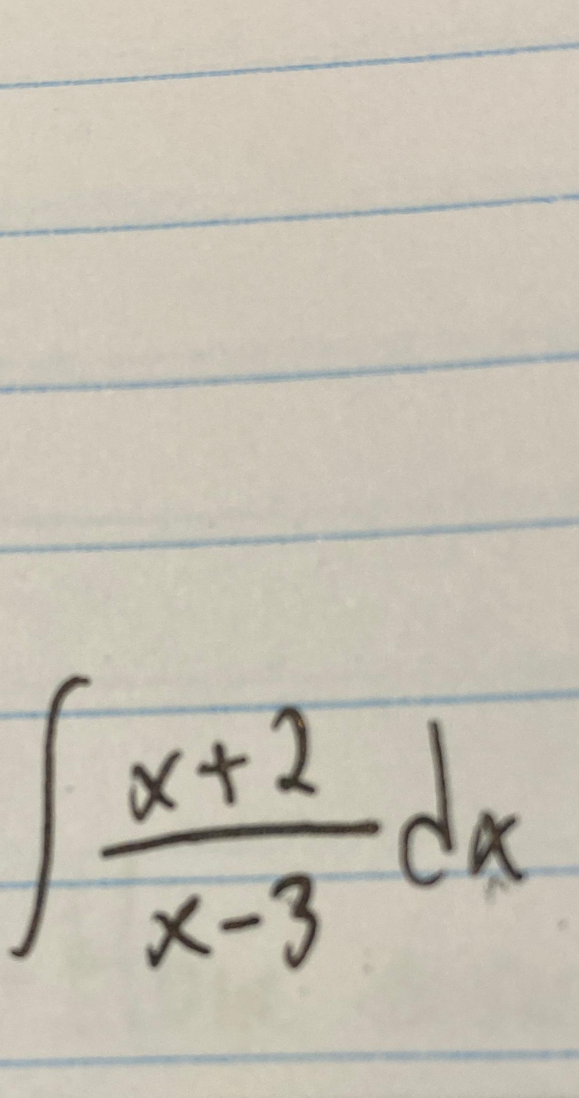 Solved ∫﻿﻿x+2x-3dx | Chegg.com