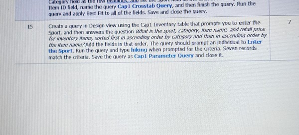 13 the query results. Run the query, save it as Cap1 | Chegg.com