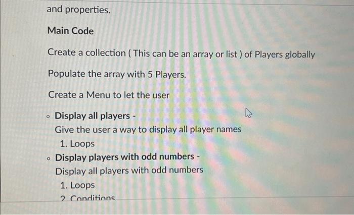 Solved and properties. Main Code Create a collection ( | Chegg.com