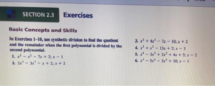 Solved SECTION 2.3 Exercises Basic Concepts and Skills In | Chegg.com