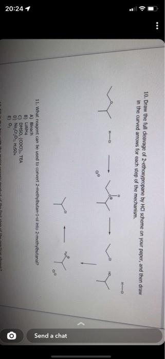 Solved 10. Draw the full deavage of 2-ethoxypropane by HCl | Chegg.com