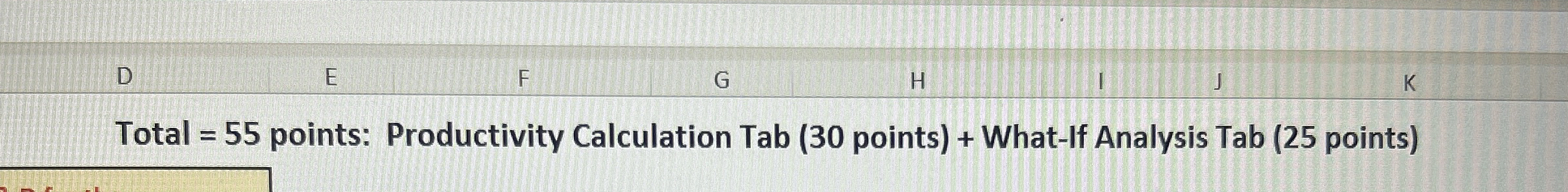 Solved Total = 55 ﻿points: Productivity Calculation Tab ( 30 | Chegg.com