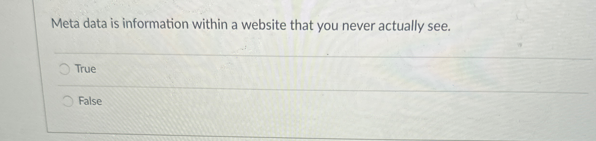 Solved Meta data is information within a website that you | Chegg.com