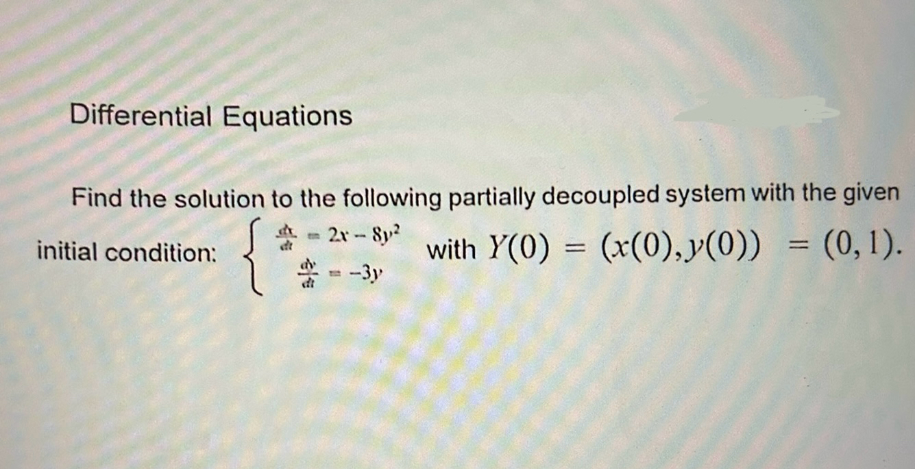 Solved Differential EquationsFind the solution to the | Chegg.com