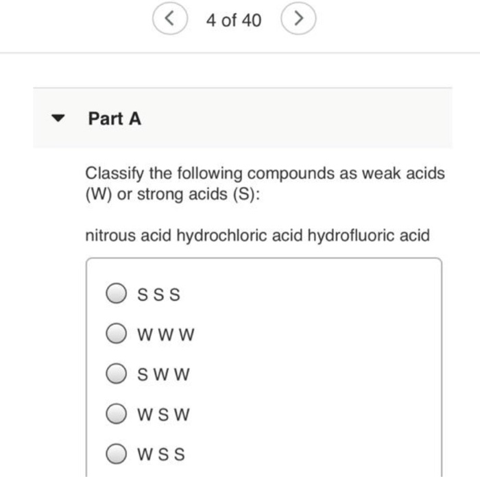 Solved 4 of 40 > Part A Classify the following compounds as | Chegg.com