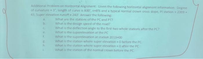 Solved Additional Problem on HorizontalAlignment: Given the | Chegg.com