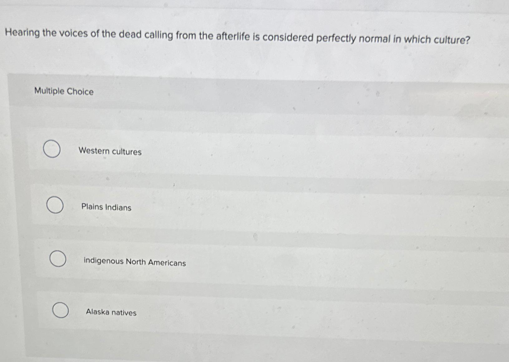 Solved Hearing the voices of the dead calling from the | Chegg.com
