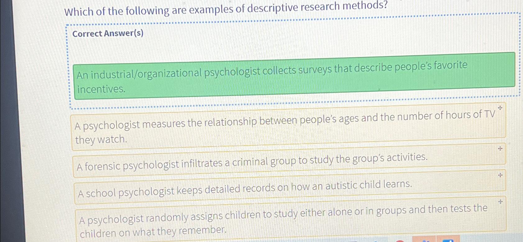 Solved Which of the following are examples of descriptive | Chegg.com