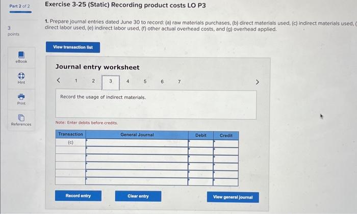 Solved Exercise 3-25 (Static) Recording product costs LO P3 | Chegg.com