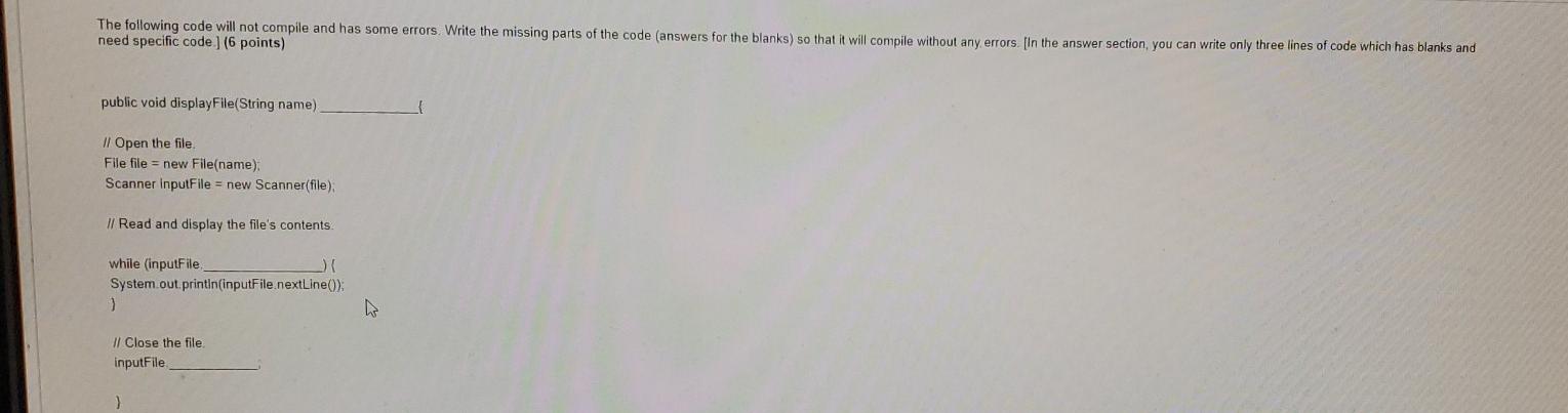 Solved The following code will not compile and has some | Chegg.com