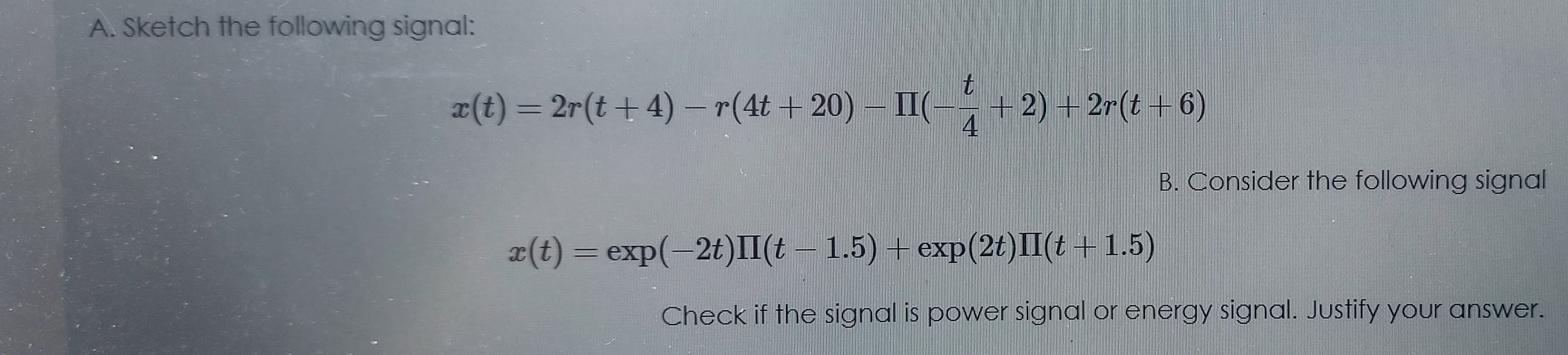 Solved A. ﻿Sketch the following | Chegg.com