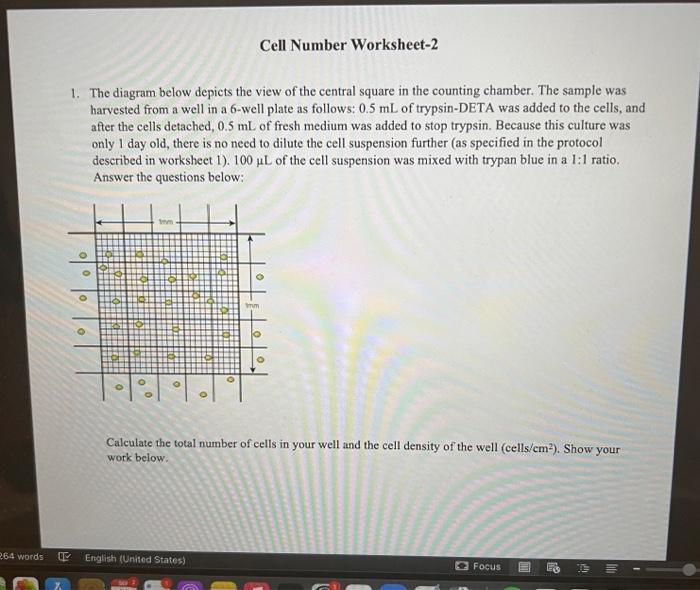 cell counting pls help | Chegg.com