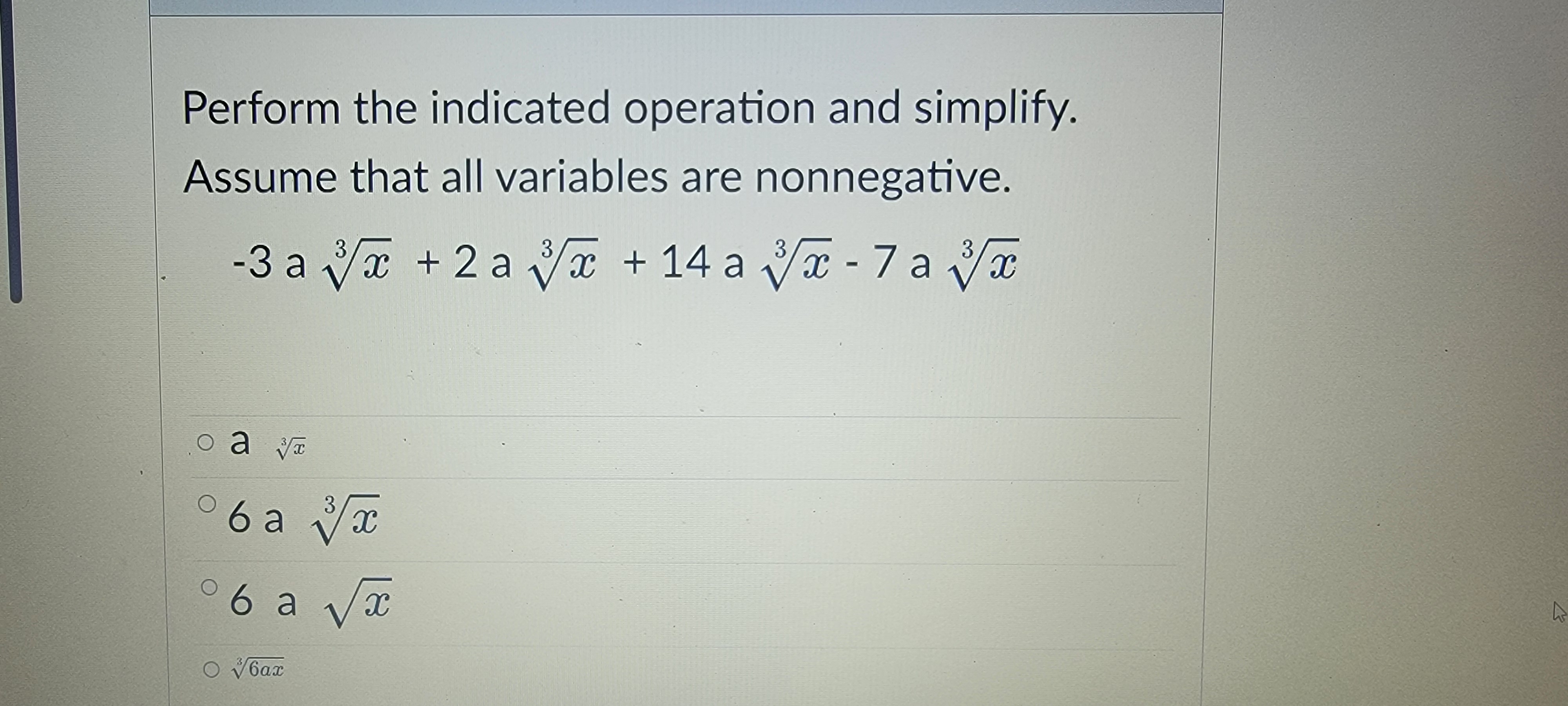Solved Perform the indicated operation and simplify.Assume | Chegg.com