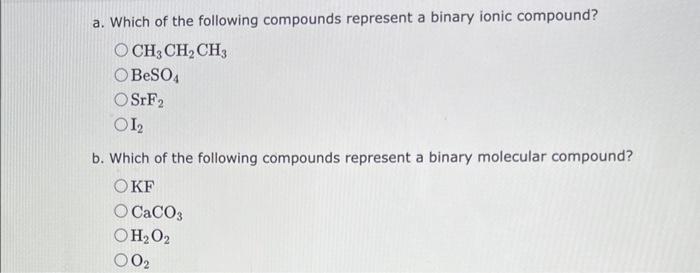 Solved a. Which of the following compounds represent a | Chegg.com