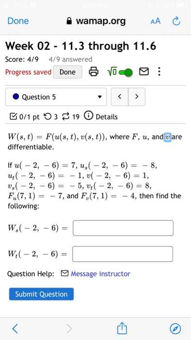 Solved Done wamap.org АА С Week 02 - 11.3 through 11.6 | Chegg.com
