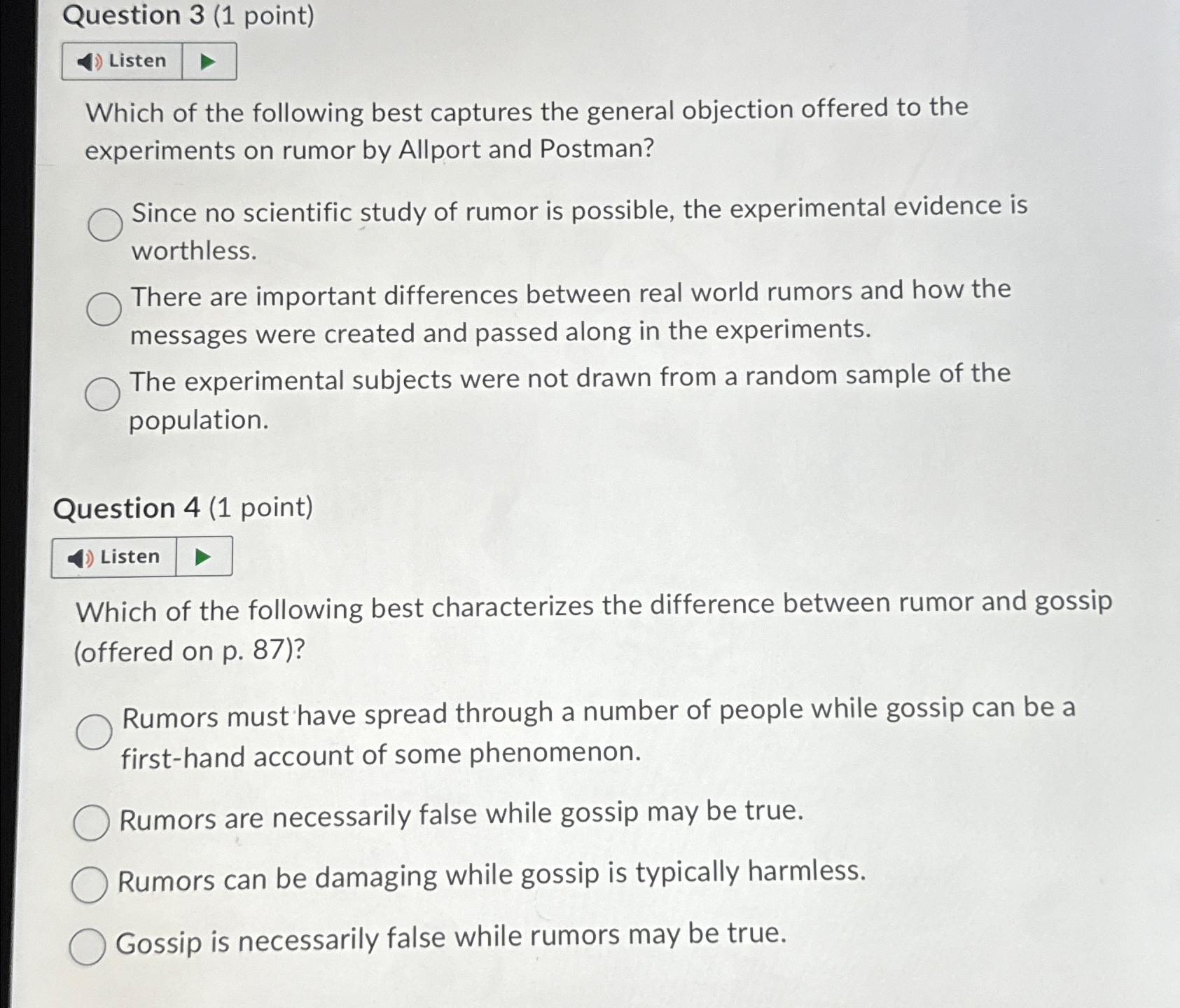 Solved Question 3 (1 ﻿point)ListenWhich of the following | Chegg.com