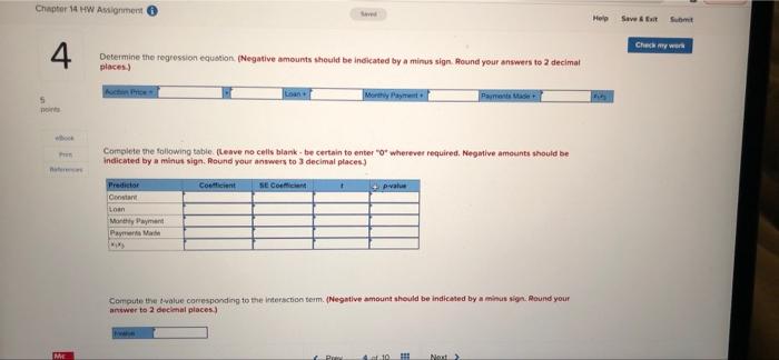 Solved Help Save & Exit pter 14 HW Ansignment Check my wont | Chegg.com