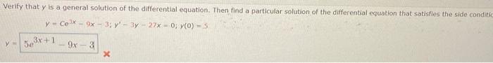 Solved Verify that y is a general solution of the | Chegg.com