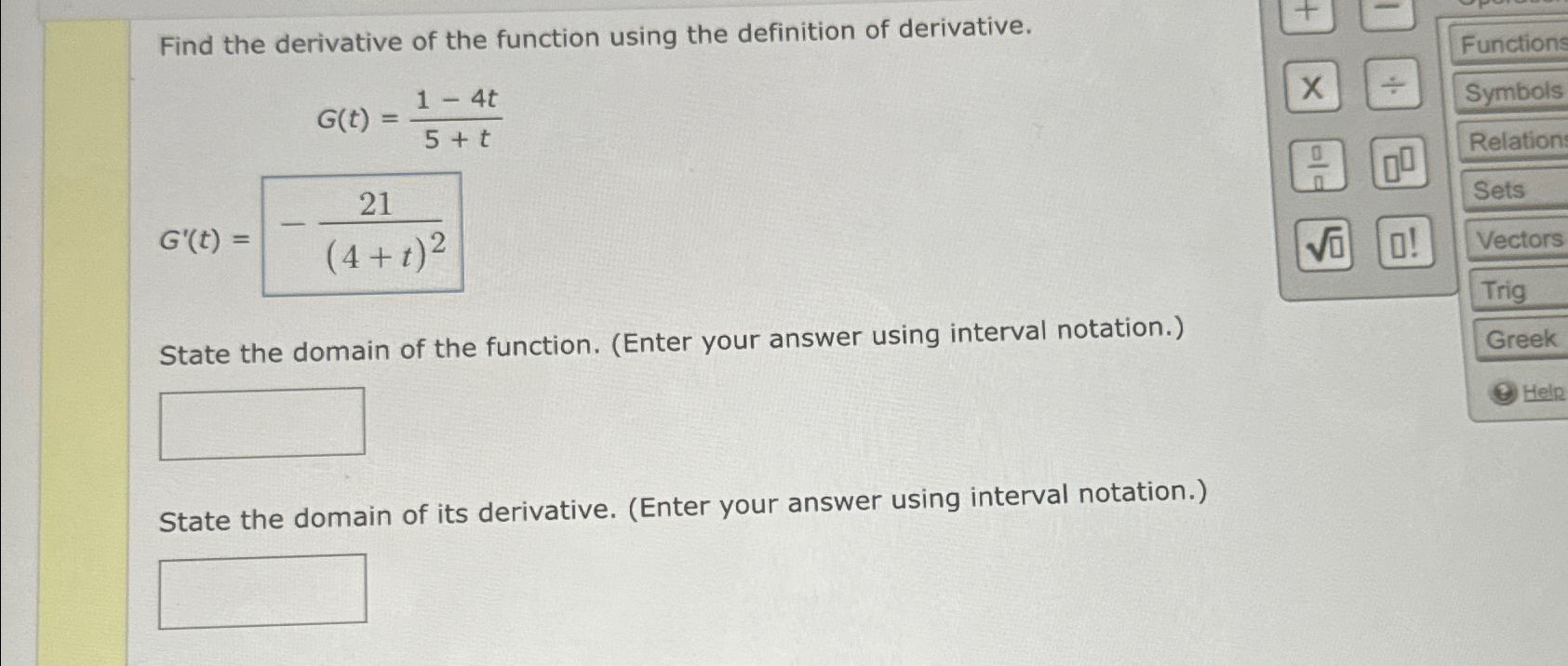 Solved Find the derivative of the function using the | Chegg.com