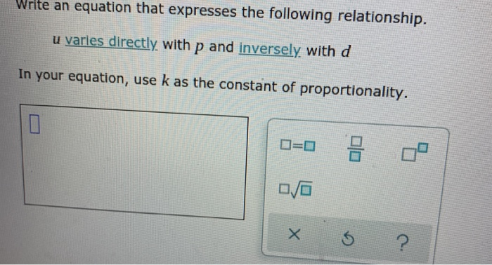 Solved Write An Equation That Expresses The Following